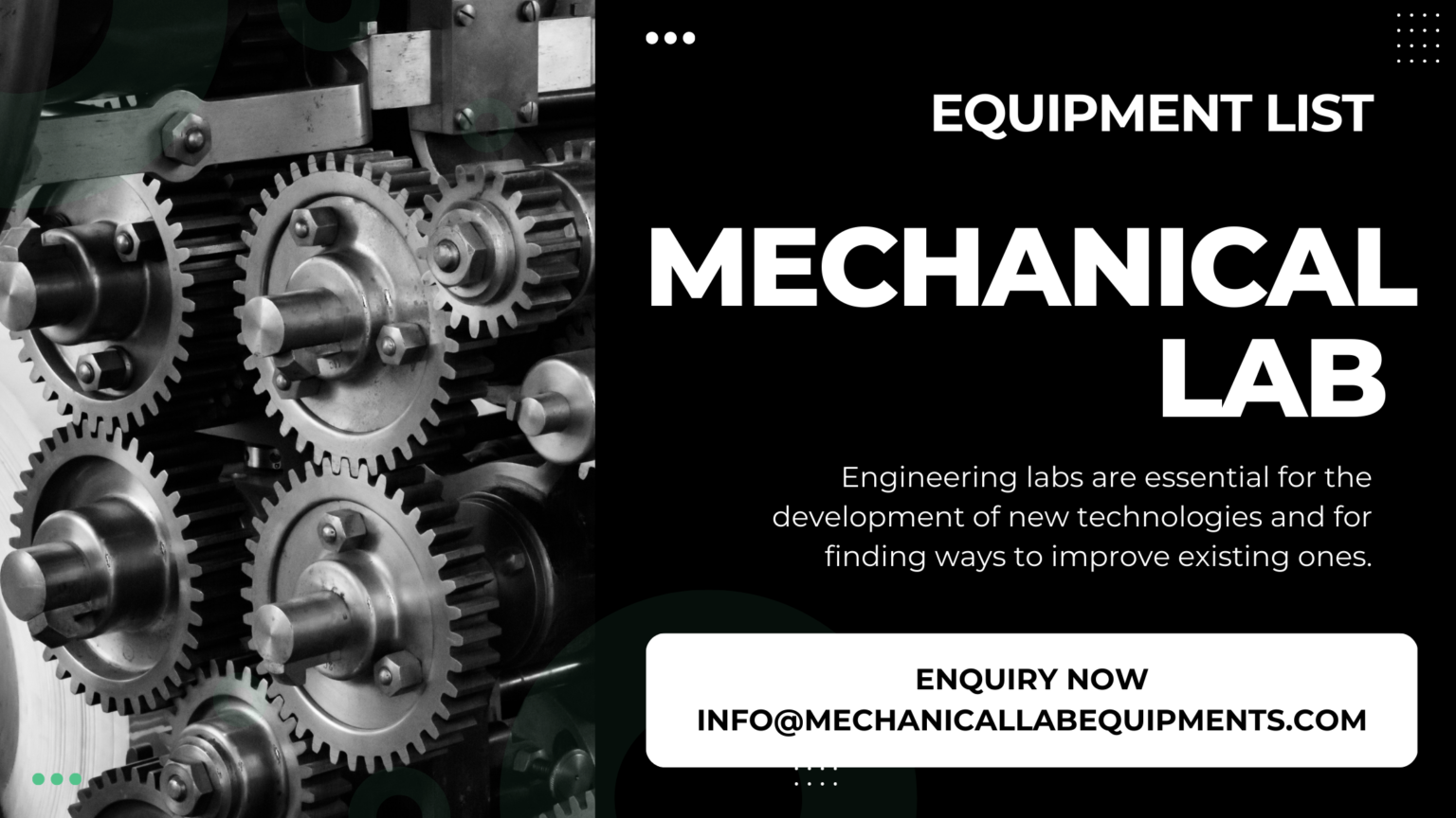 Mechanical Engineering Lab Equipment List - Mechanical Lab Equipment's